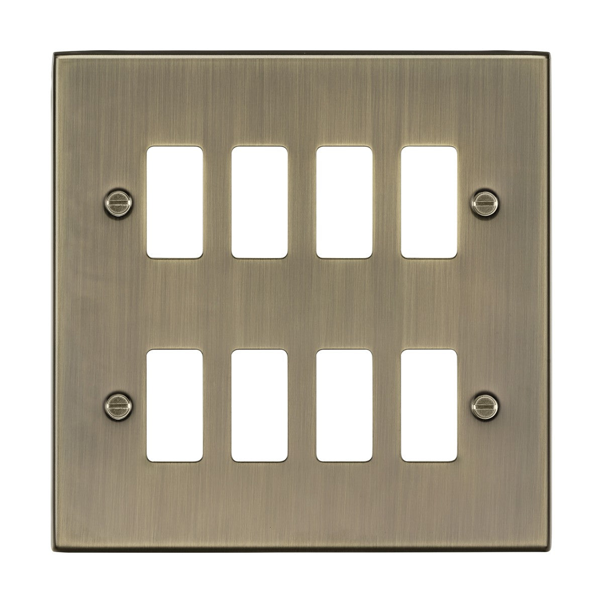 8 Gang Grid Faceplate Antique Brass | Niori
