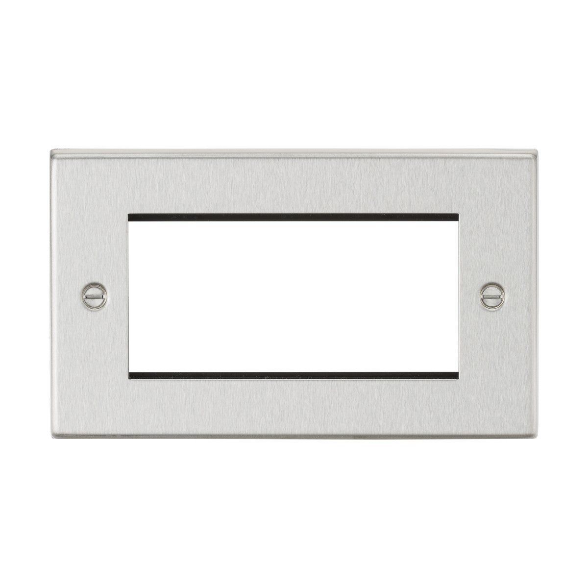 4 Gang Modular Faceplate - Brushed Chrome (Square Edge) – Niori