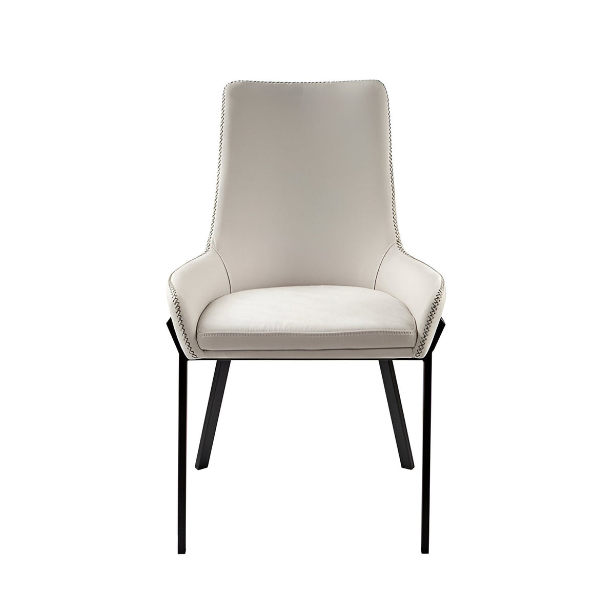 Diane Dining Chair White Polyester Black Frame | Niori
