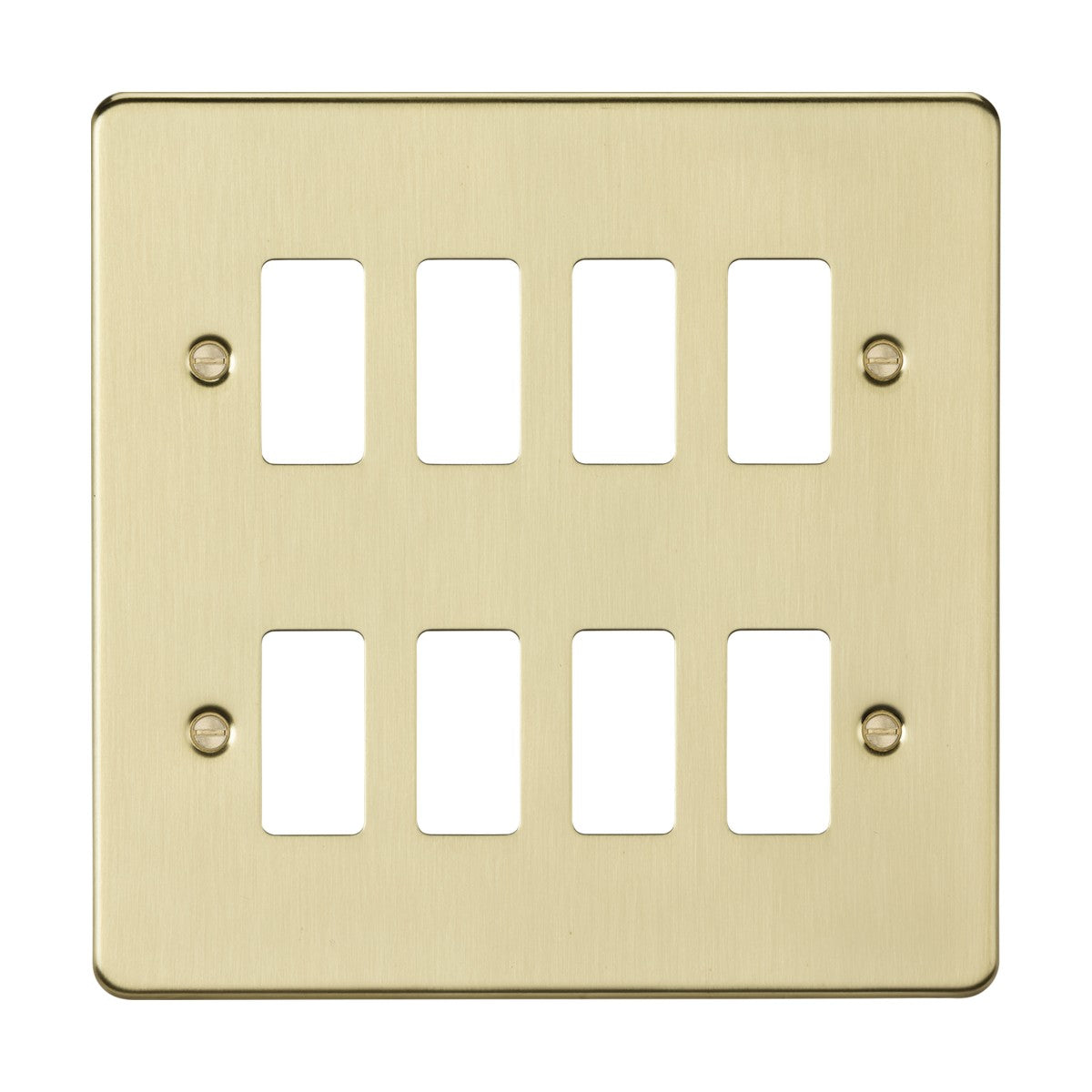 8 Gang Grid Faceplate Brushed Brass | Niori