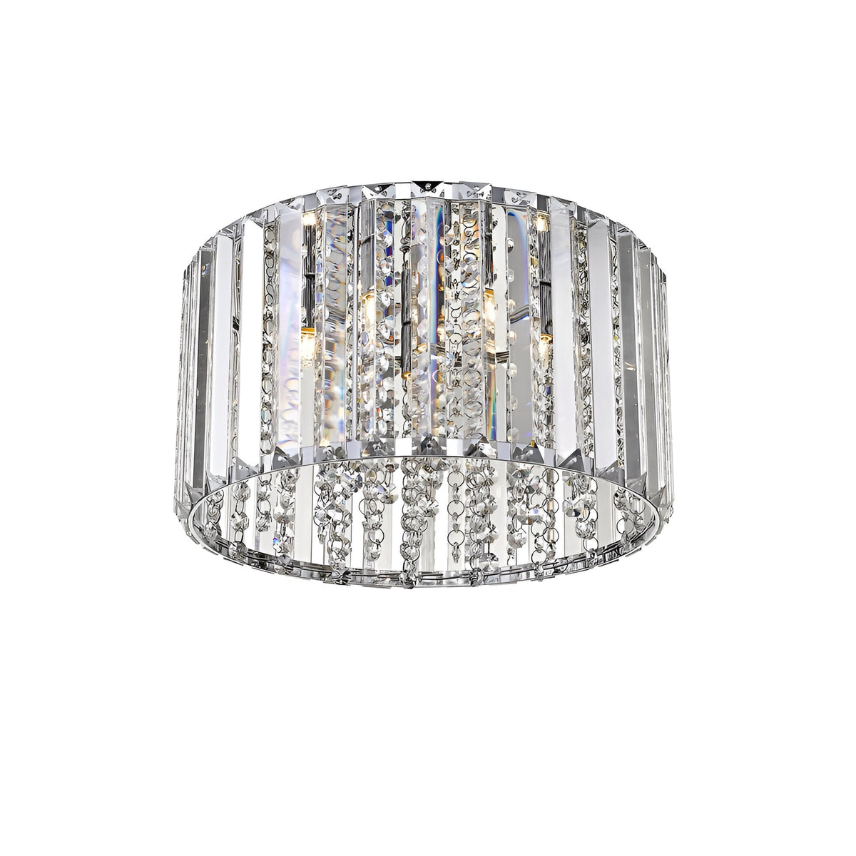 Dione 4 Light Crystal Flush Ceiling Light - Chrome – Niori