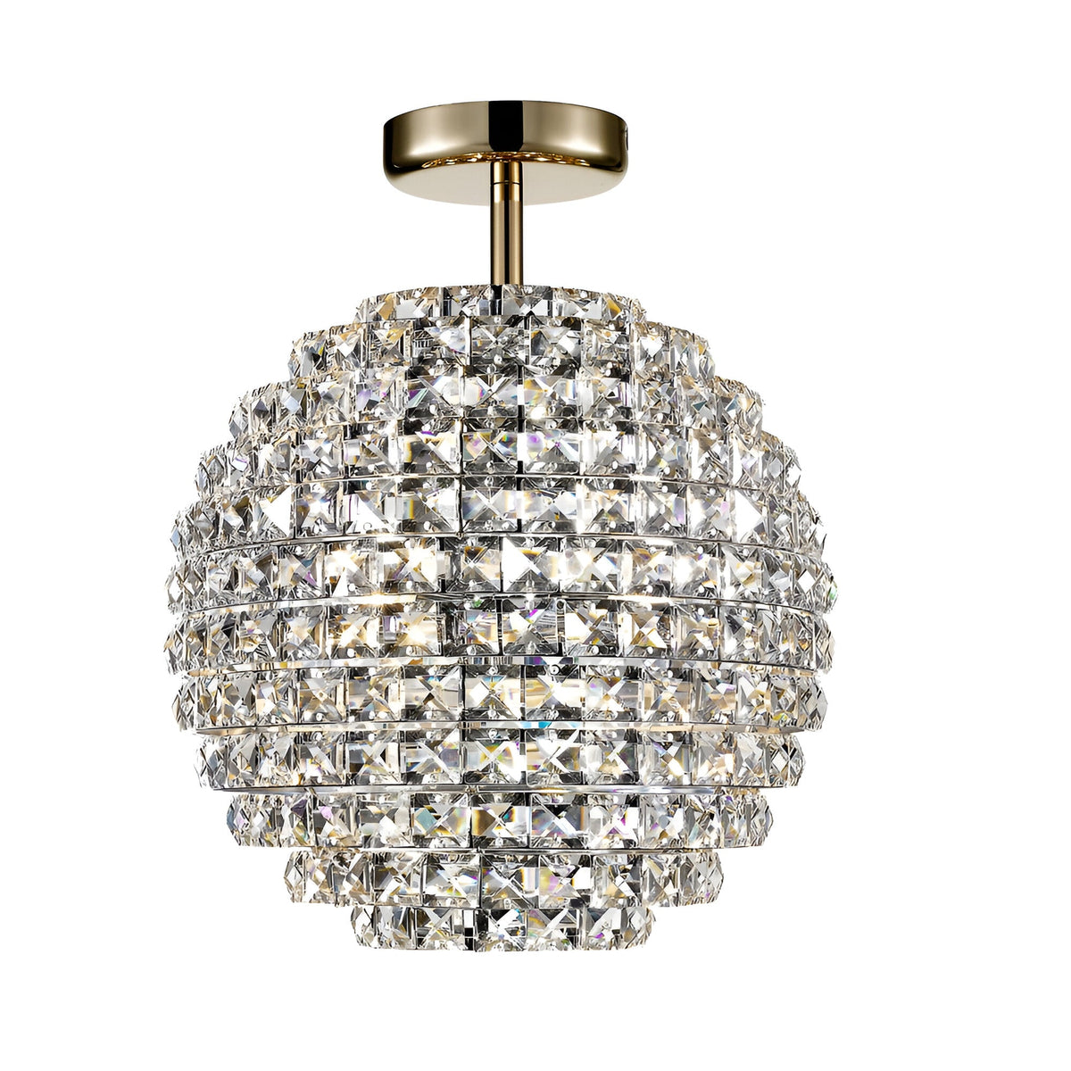 Nordan 4 Light Crystal Semi-Flush Ceiling Light - Gold – Niori