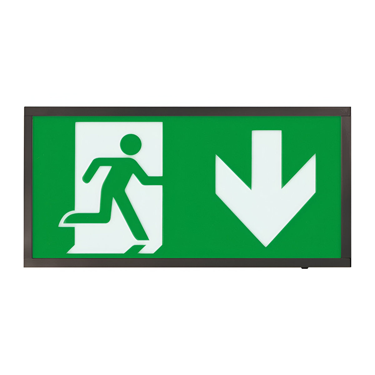 Duceri 3W LED Maintained Emergency Exit Box Down Legend - Black – Niori