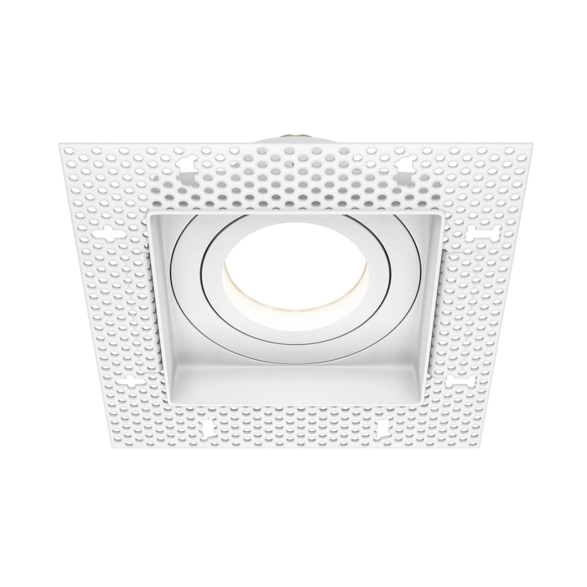 Atom Single Tilt Square Plaster-in Recessed Downlight - White – Niori