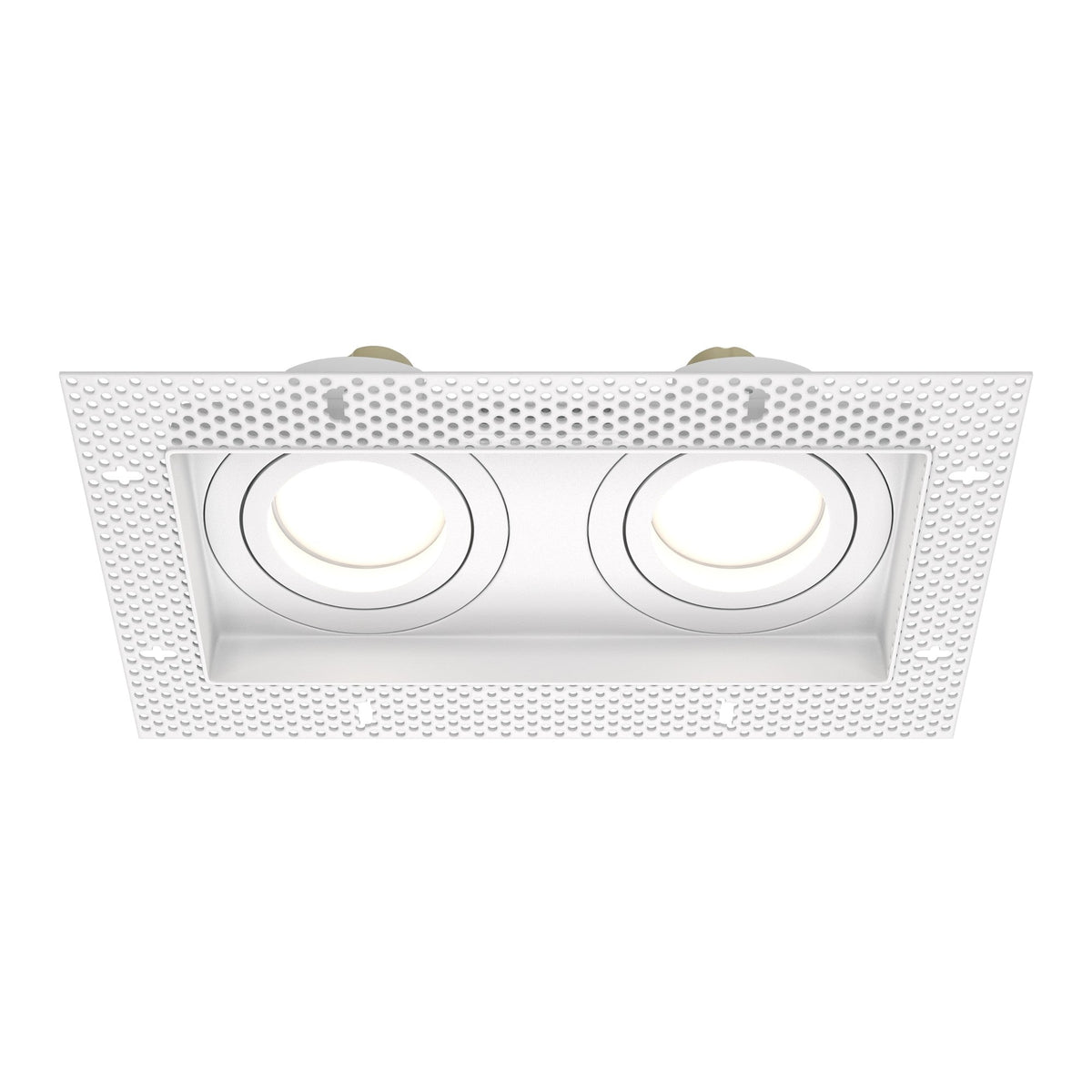 Atom Twin Tilt Rectangular Plaster-in Recessed Downlight - White – Niori