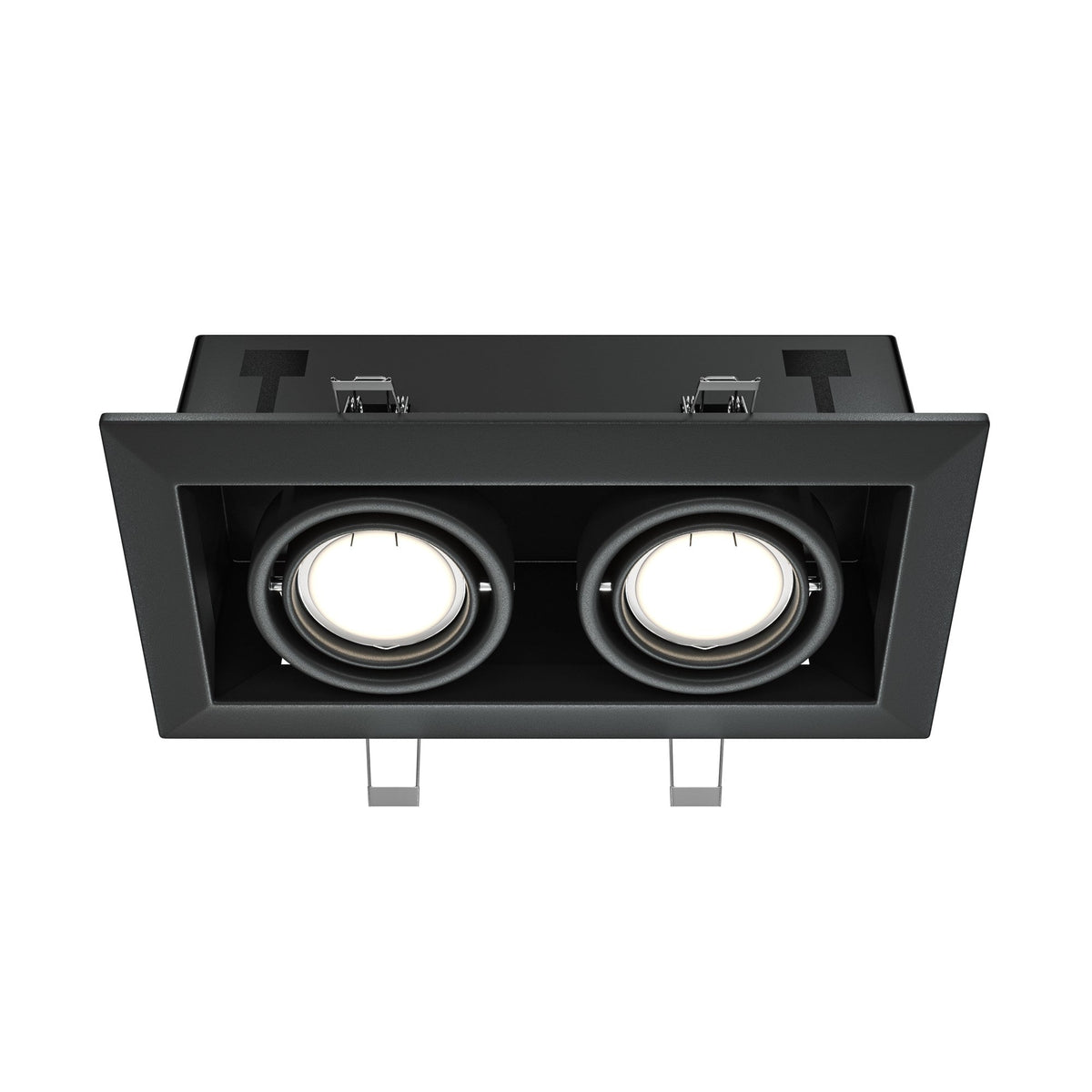 Metal Modern Twin Tilt Rectangular Recessed Downlight - Black – Niori