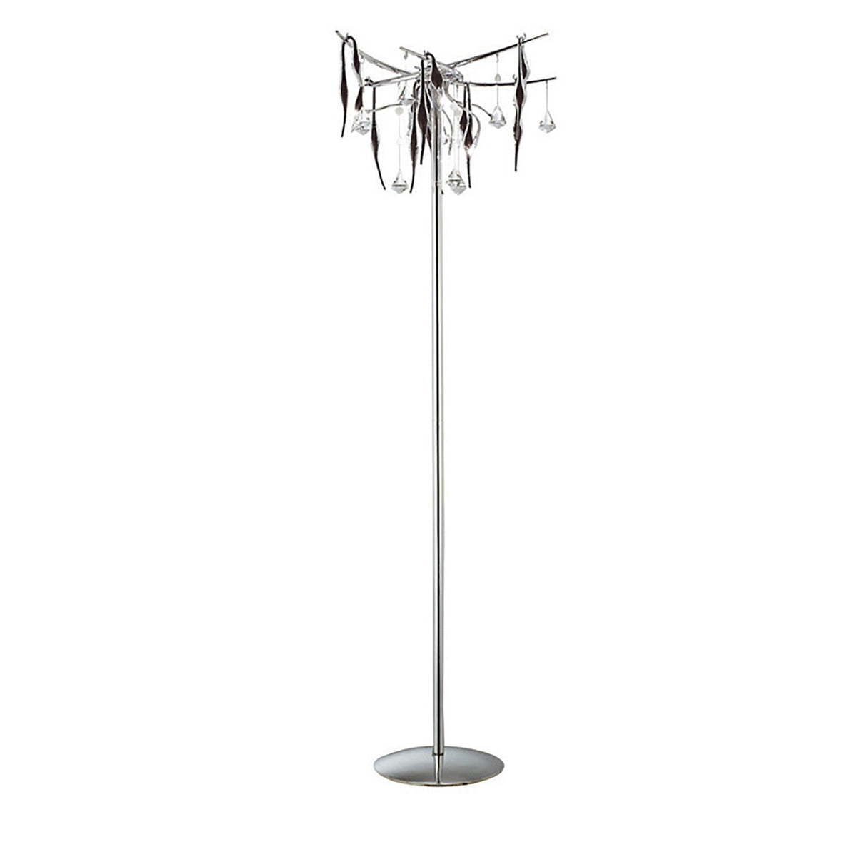 Cygnet 6 Light Crystal Floor Lamp Chrome Black | Niori