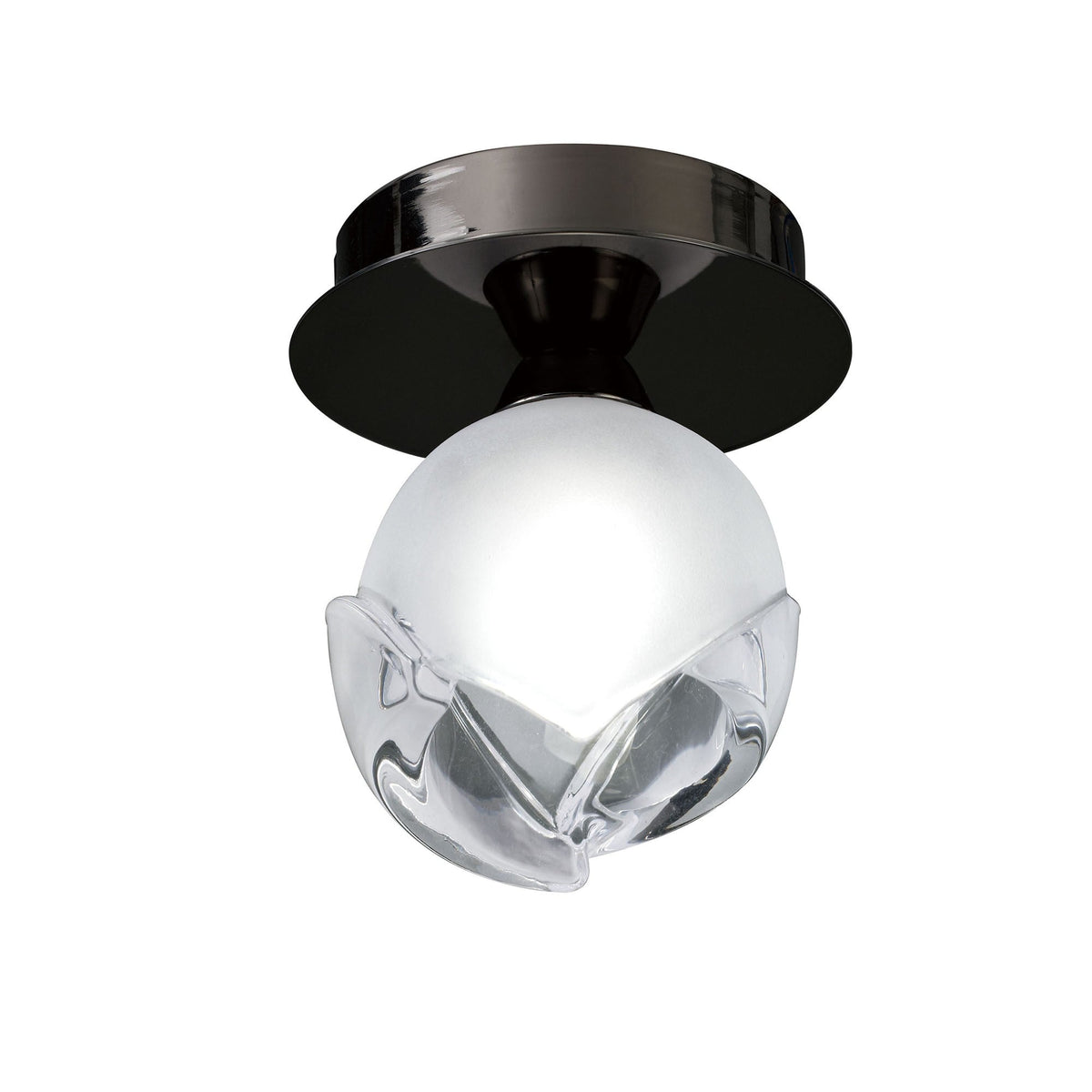 Fragma 1 Light Semi-Flush Ceiling Light - Black Chrome – Niori